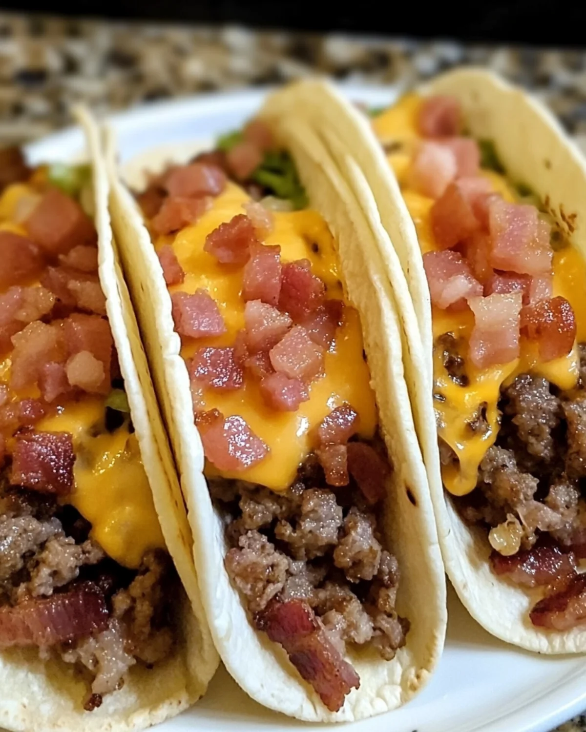 Honey Garlic Bacon Cheeseburger Tacos – Sweet & Savory Twist