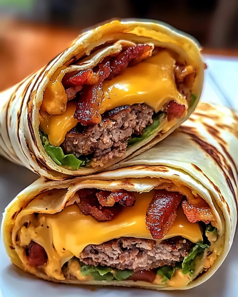 Cheesy Bacon Burger Wraps: Quick and Tasty Wrap Recipe