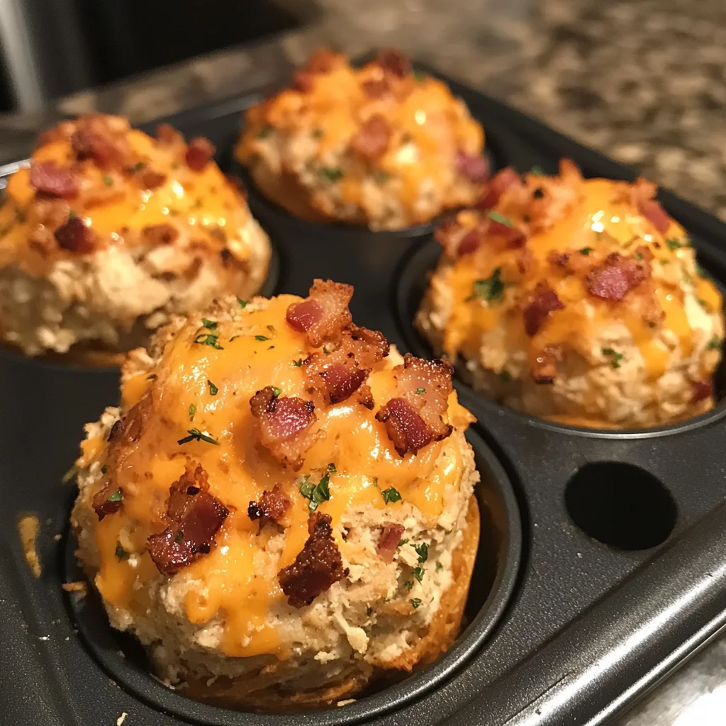 Bacon Cheddar Ranch Chicken Meatloaf Muffins Recipe
