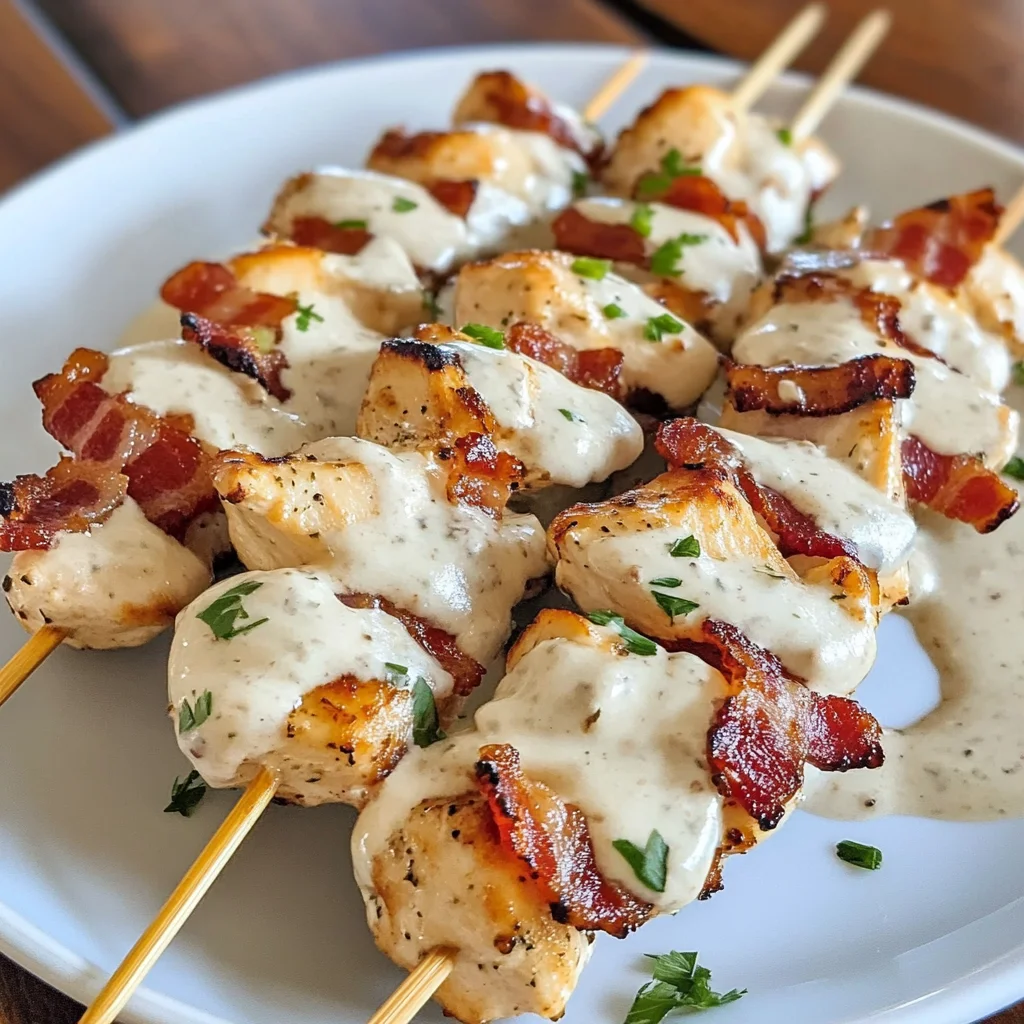 Smoky Bacon Ranch Chicken Skewers Recipe