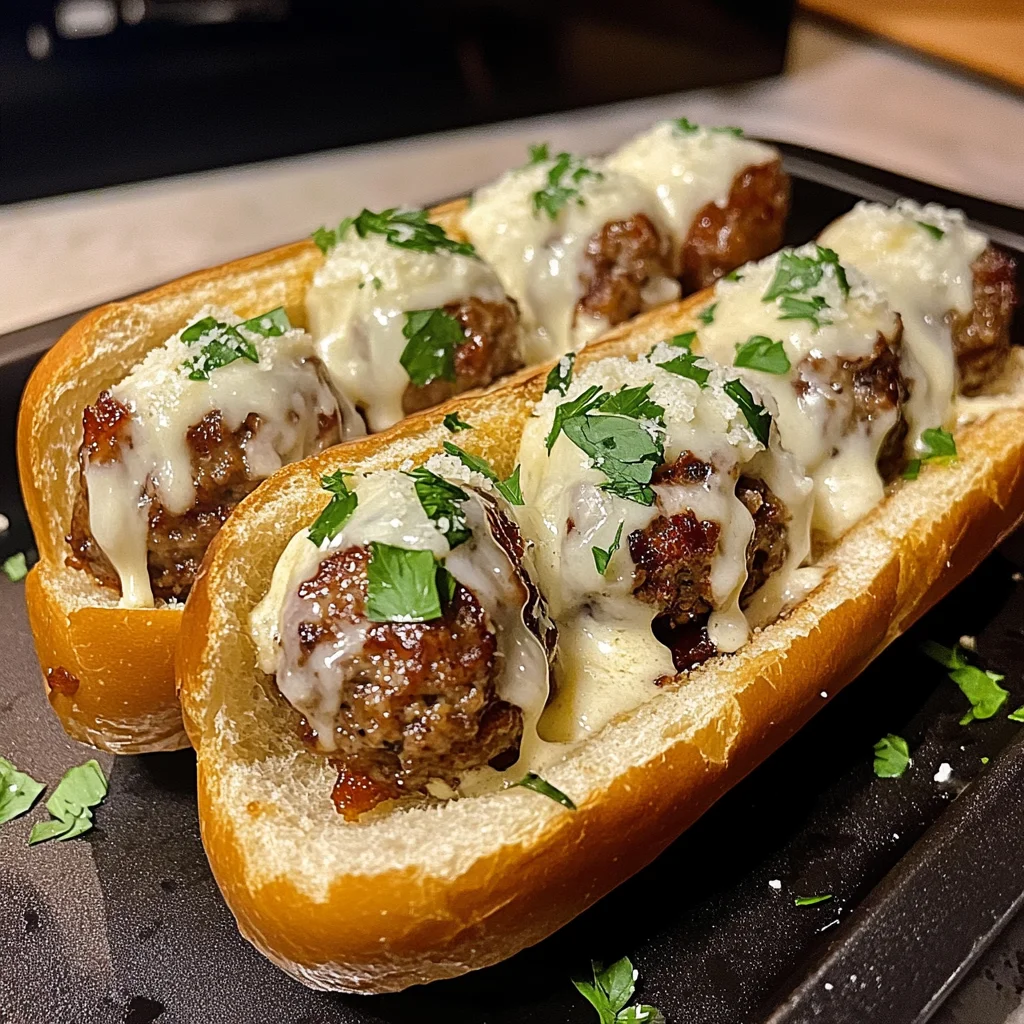 Loaded BBQ Bacon Ranch Meatball Subs Recipe