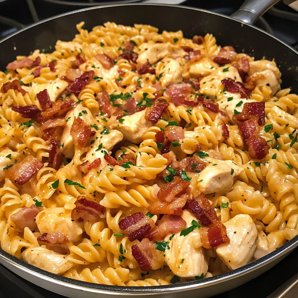 One-Pan BBQ Bacon Ranch Chicken Pasta Recipe