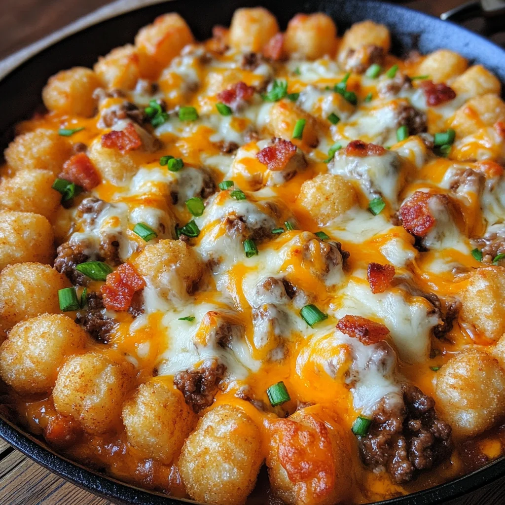 Easy One-Pan Bacon Cheeseburger Tater Tot Casserole Recipe