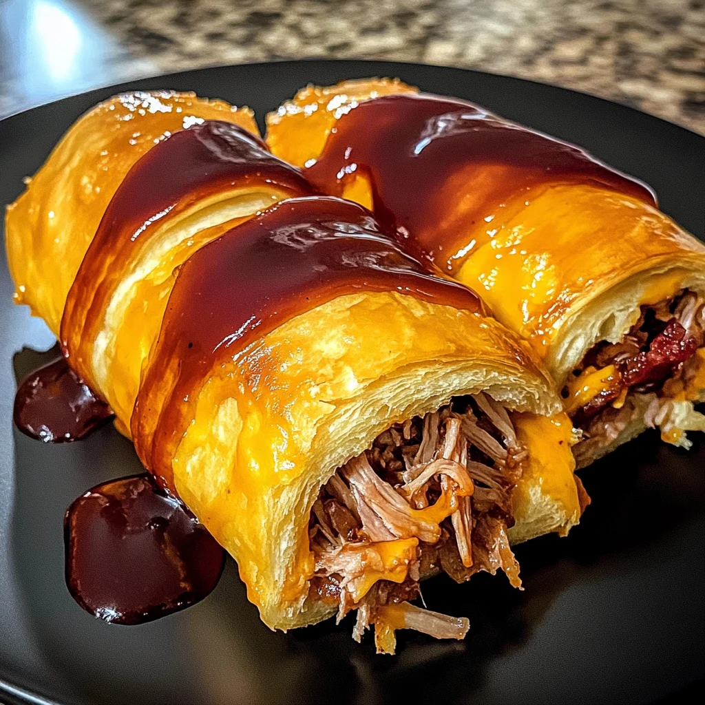 BBQ Pulled Pork Bacon Cheese Roll Bombs 30 Minutes Easy Delicious
