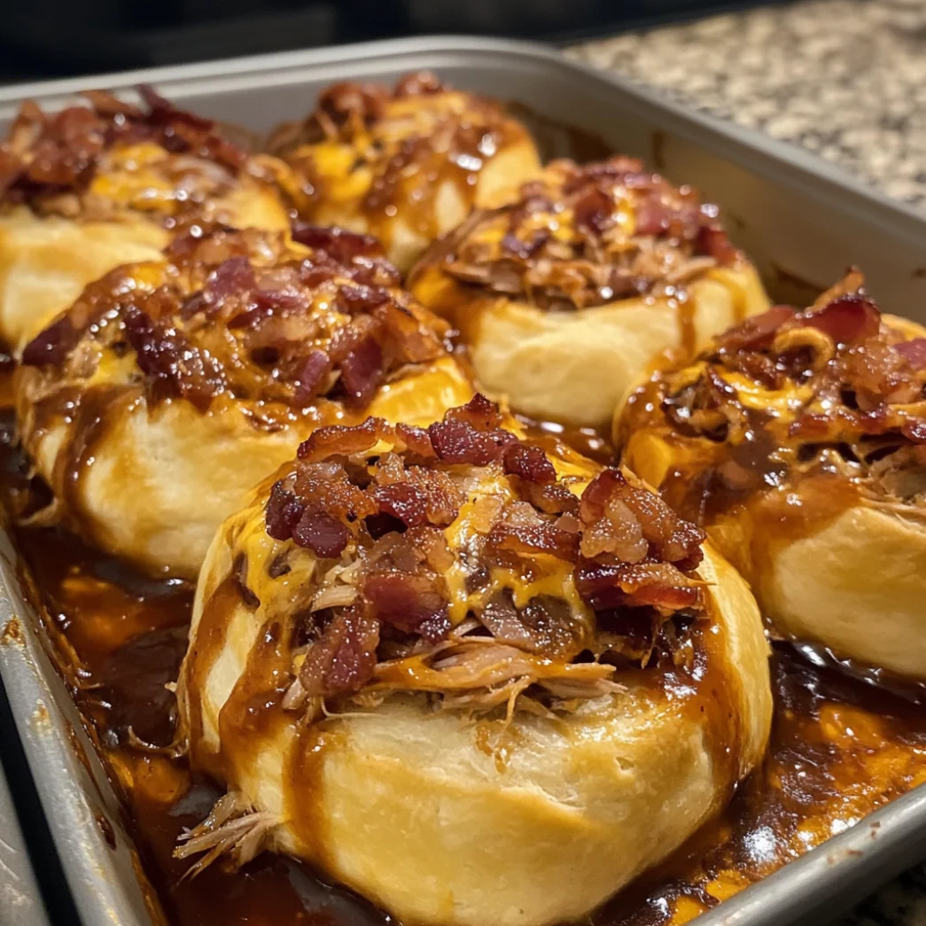Irresistible BBQ Pulled Pork Cheesy Bacon Rolls Recipe