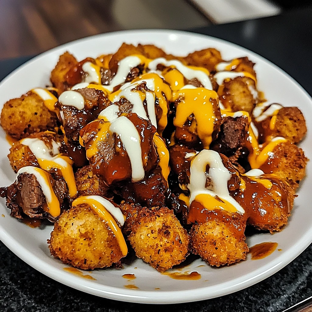 Cheesy BBQ Brisket Ranch Loaded Tot Bombs 30 Minutes Ultimate Delicious