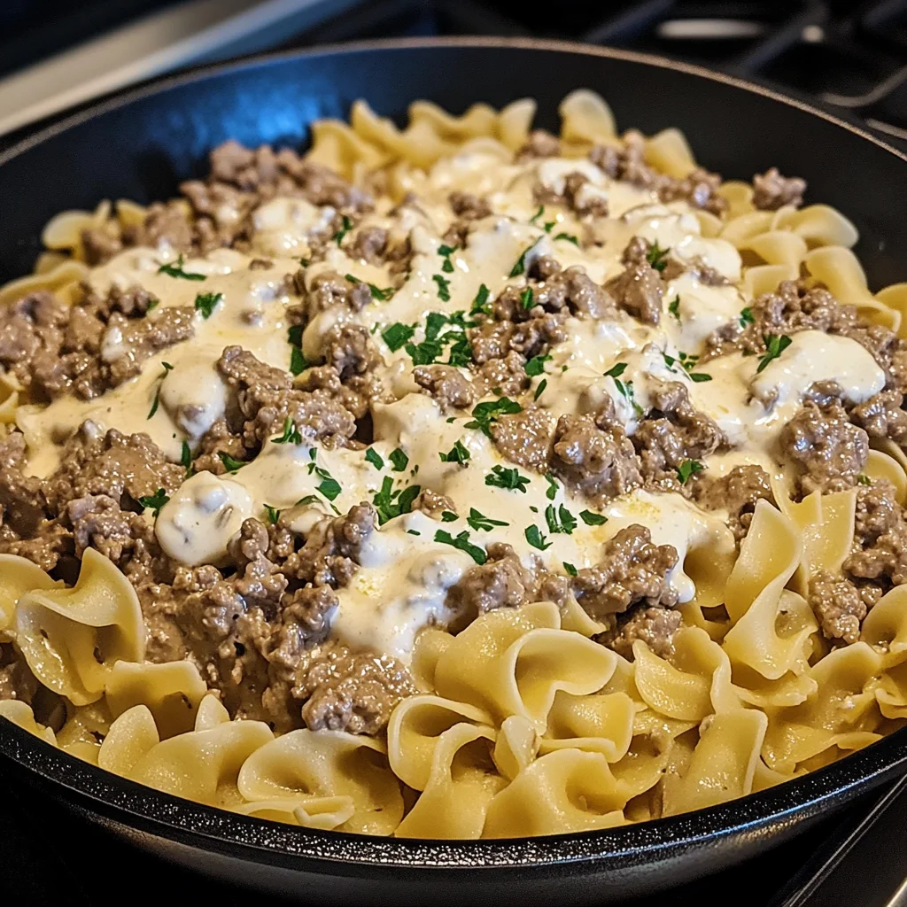 Garlic Parmesan Beef Stroganoff Skillet 30 Minutes Easy Delicious