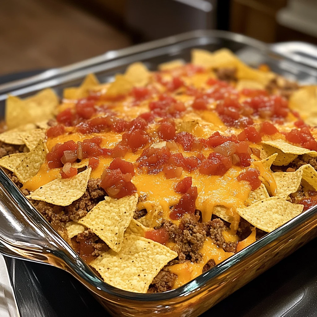 Loaded Beef Nacho Bake 4 Servings Easy Delicious