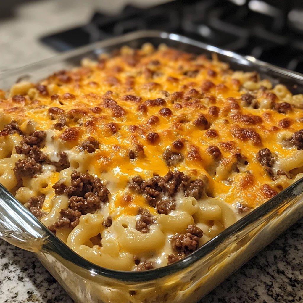 Loaded Cheeseburger Mac and Cheese Bake – So Irresistible