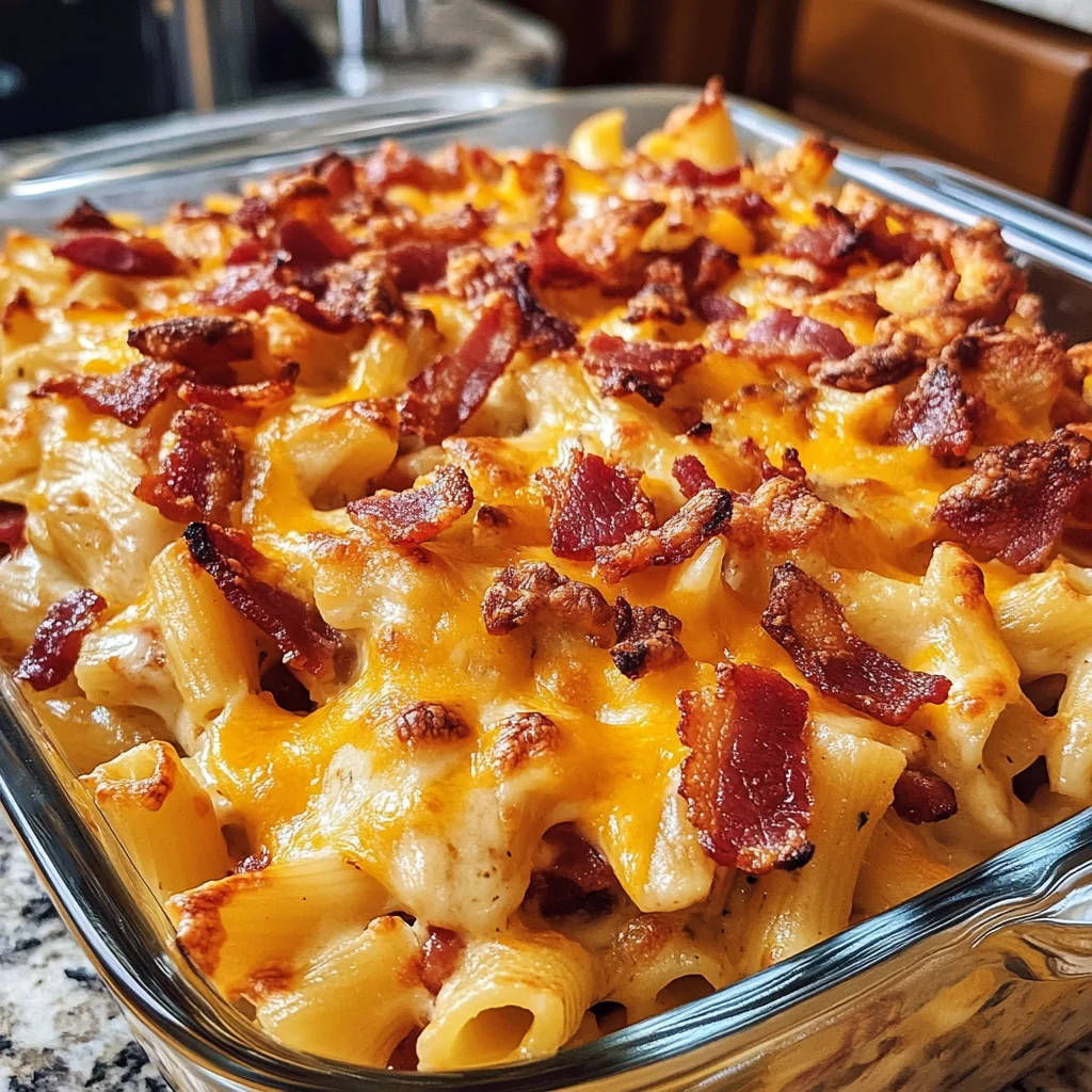 Delicious Maple Bacon Pancake Pasta Brunch Bake