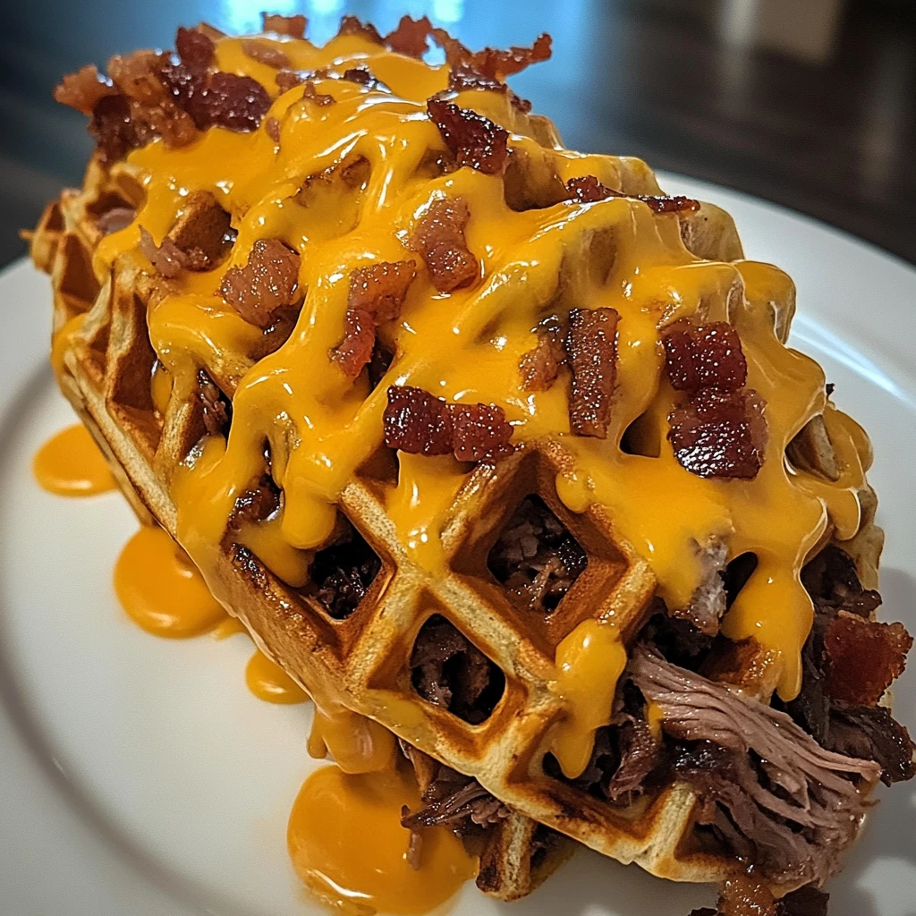 BBQ Brisket Bacon Loaded Cheese Waffle Bombs 30 Minutes Ultimate Delicious