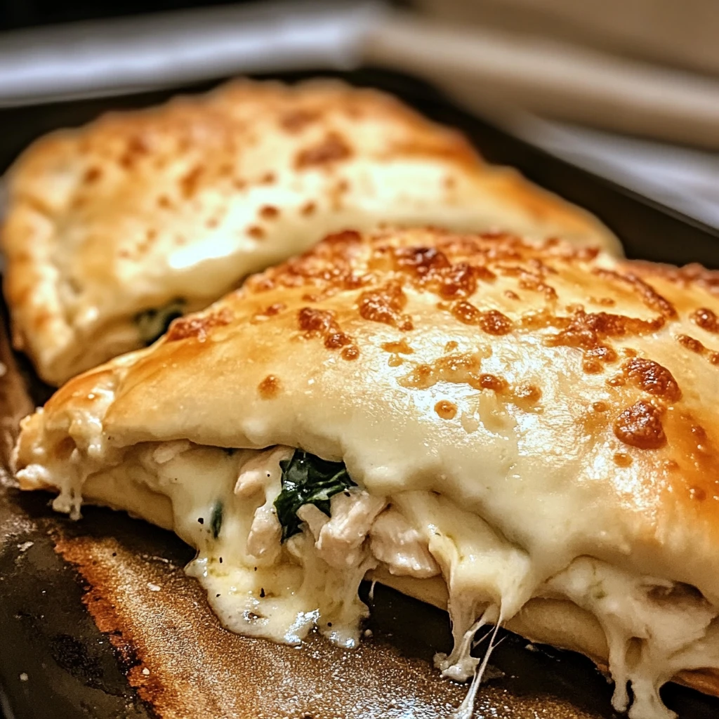 Baked Chicken Alfredo Calzones 4 Servings Ultimate Delicious