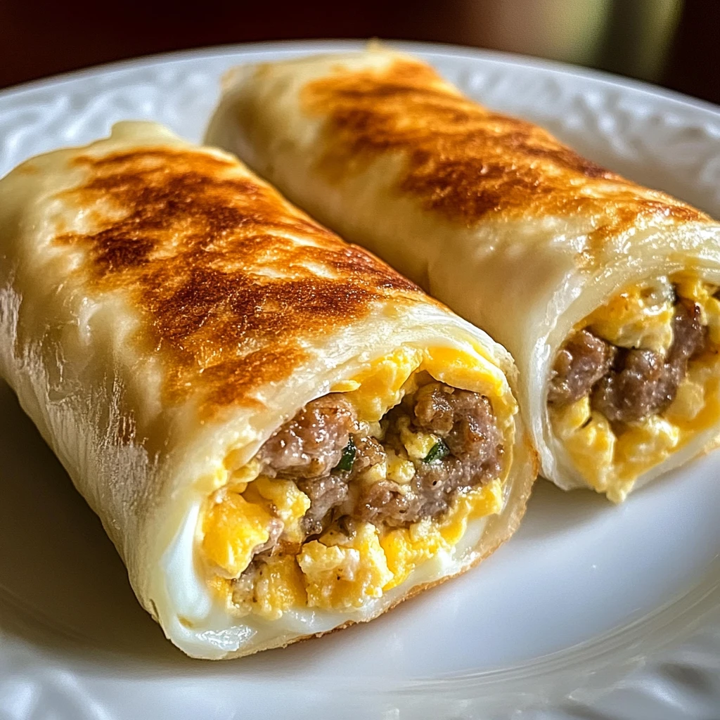Sausage Egg and Cheese Breakfast Roll-Ups 4 Servings Easy Delicious