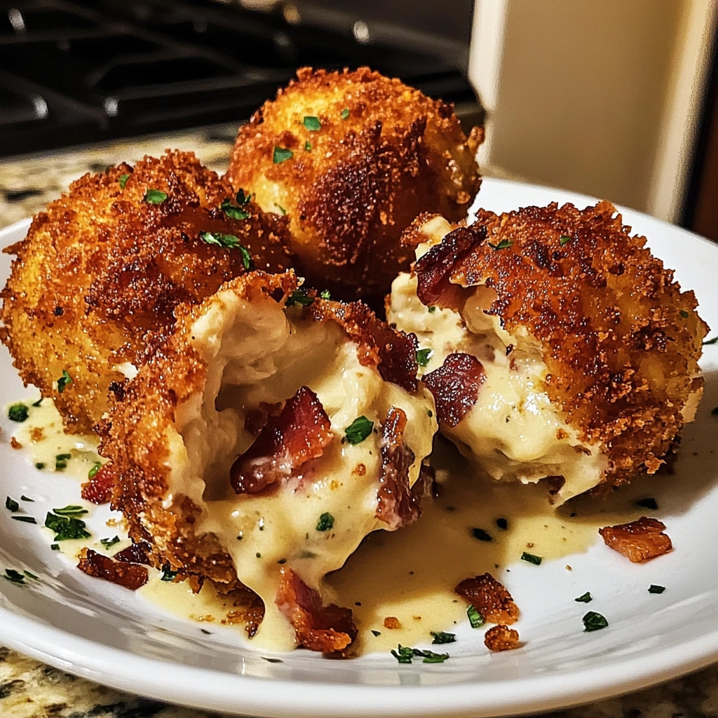 Deep-Fried Bacon Chicken Alfredo Wrath Bombs 30 Minutes Awesome Delicious