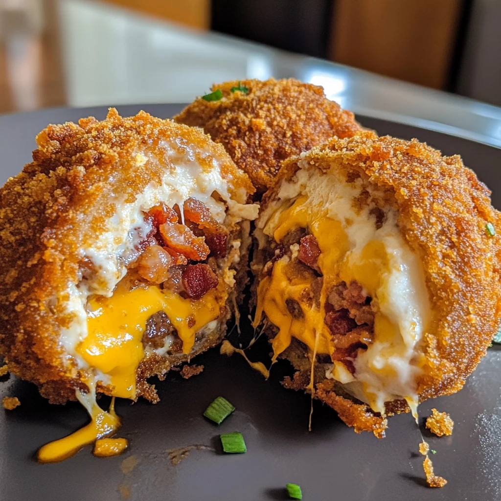 Deep-Fried Bacon Cheeseburger Loaded Mozzarella Roll Bombs