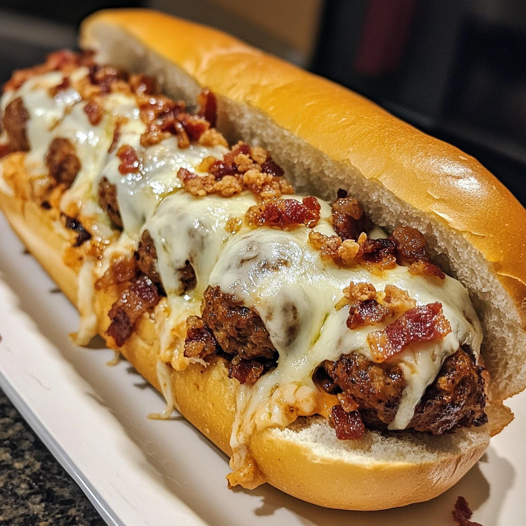 Loaded Bourbon Bacon Meatball Cheese Volcano Subs - 30 Minutes Ultimate ...